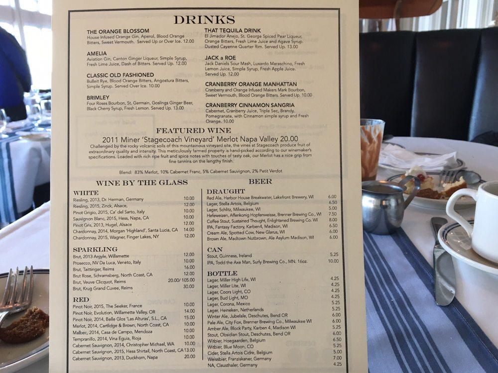 Menu at Harbor House restaurant, Milwaukee