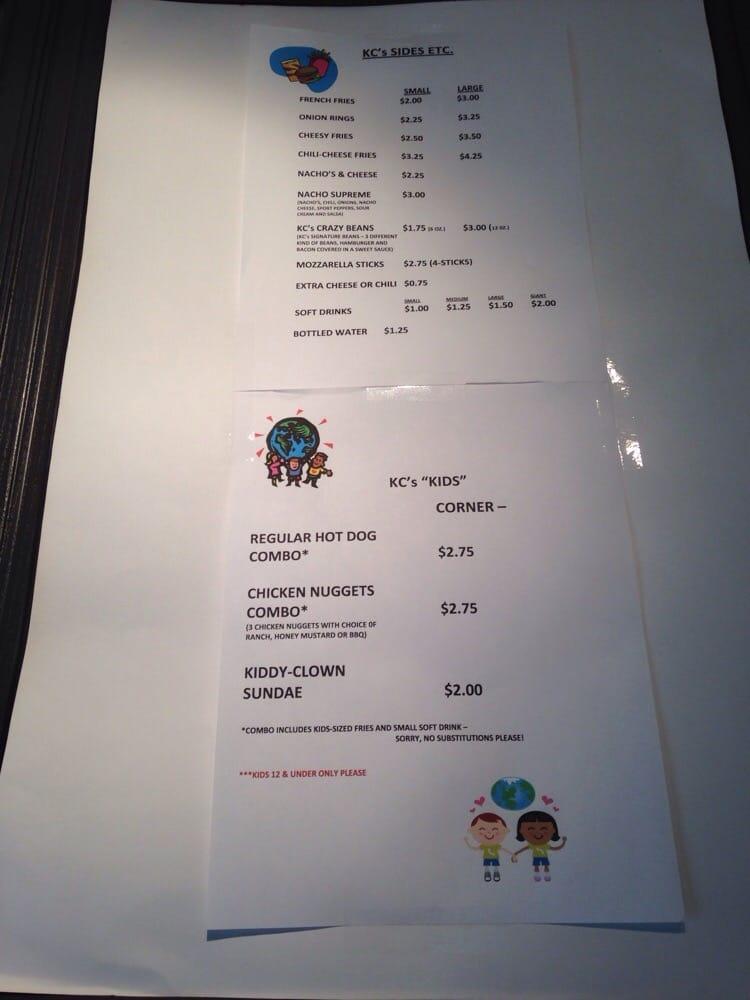 Menu at KC's Kones & Coneys, Cedar Springs
