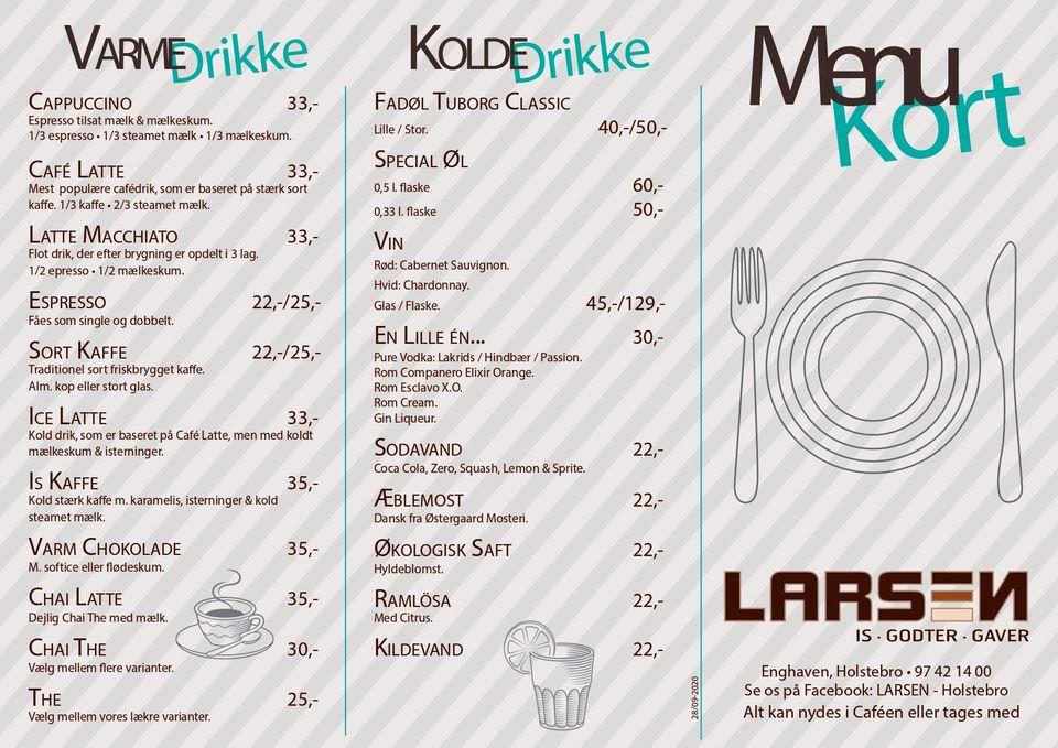 Menu at LARSEN - Holstebro cafe, Holstebro