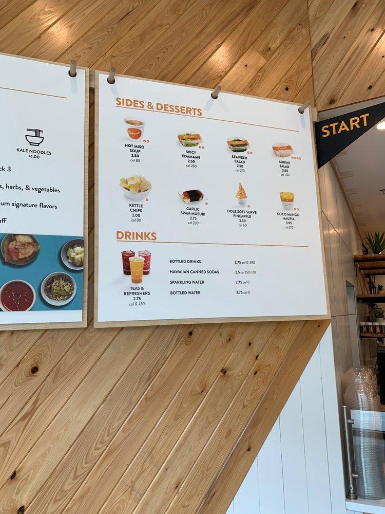 Menu at Pokeworks restaurant, Nashville