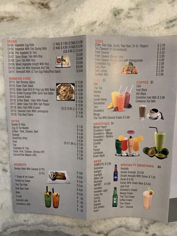 Menu at Pho Tastic & Deli restaurant, Corpus Christi