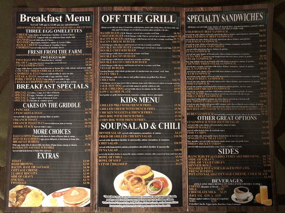 Menu at Pinewood Bar & Grill, Munds Park