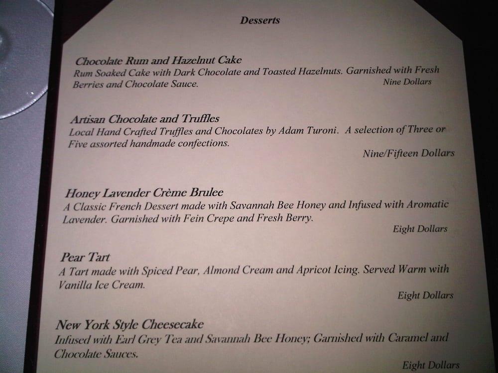Menu at Alligator Soul Restaurant, Savannah