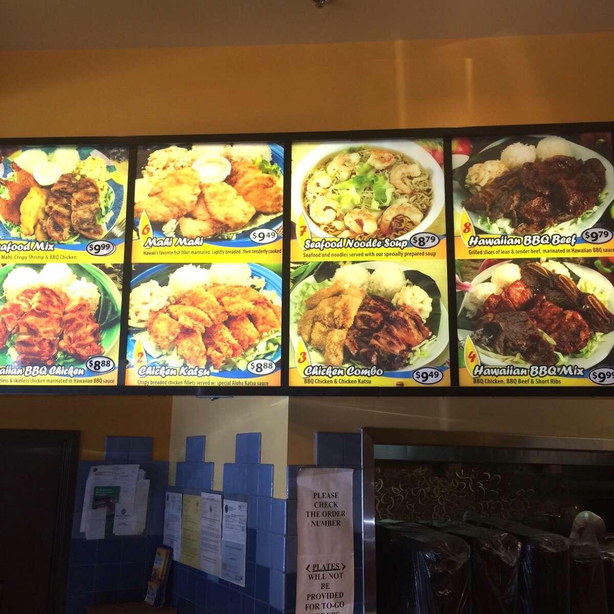 Menu at Aloha Hawaiian BBQ, Tustin