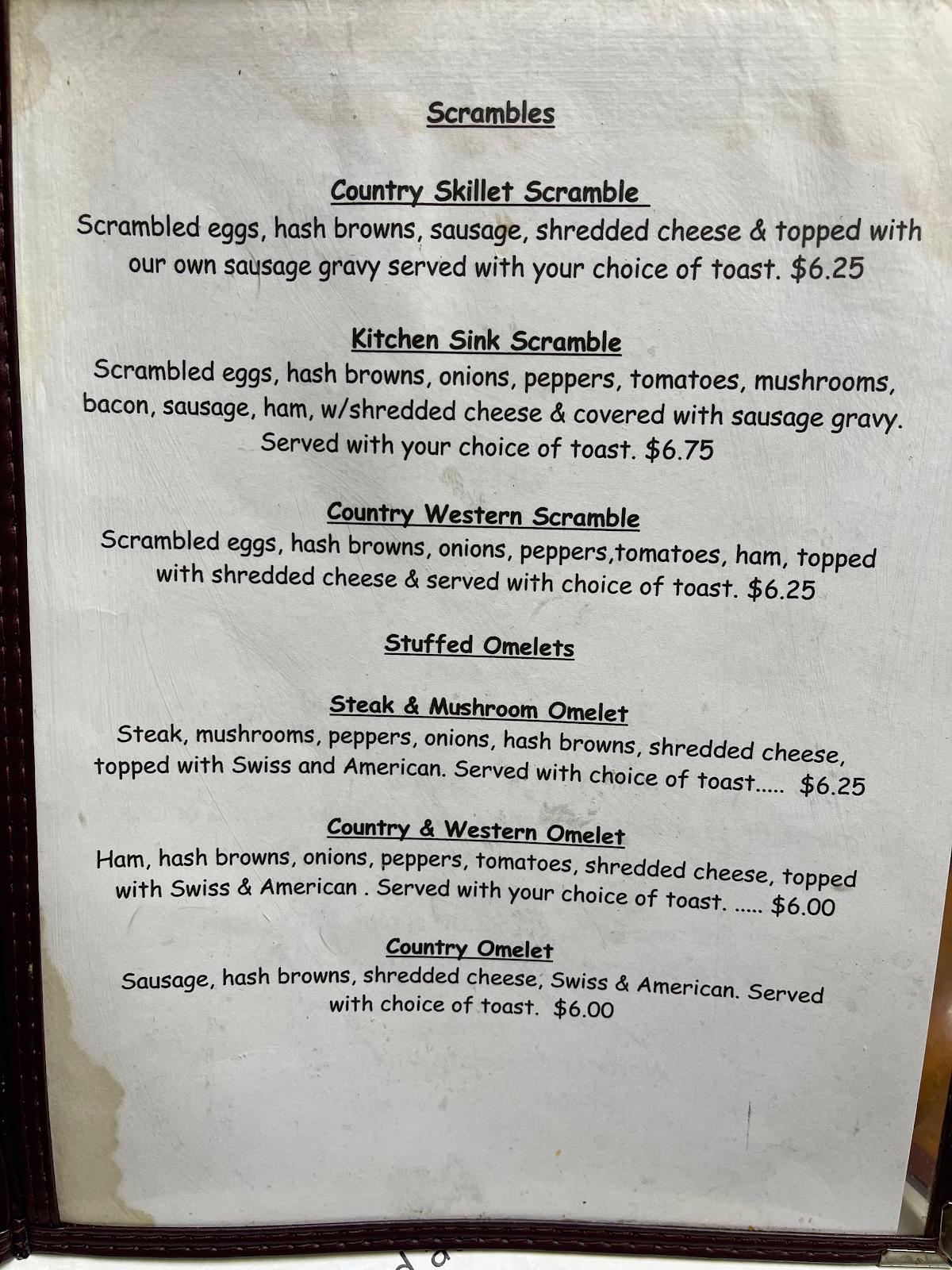 Menu at Hill Billie Bonzs Tavern pub & bar, Steubenville