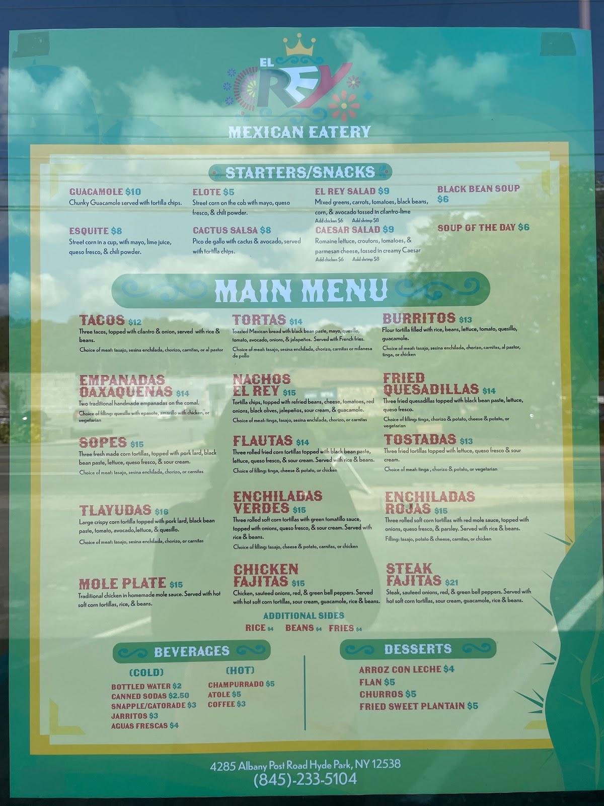 Menu at El Rey Mexican Eatery restaurant, Hyde Park