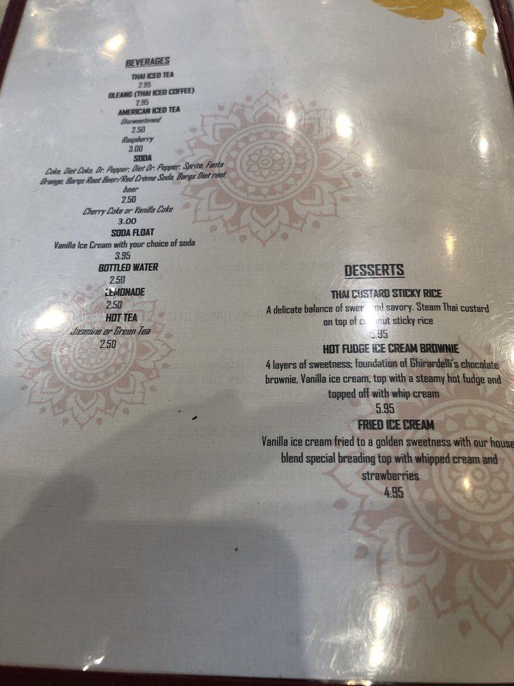 Menu at Secret Thai Restaurant, Chalmette