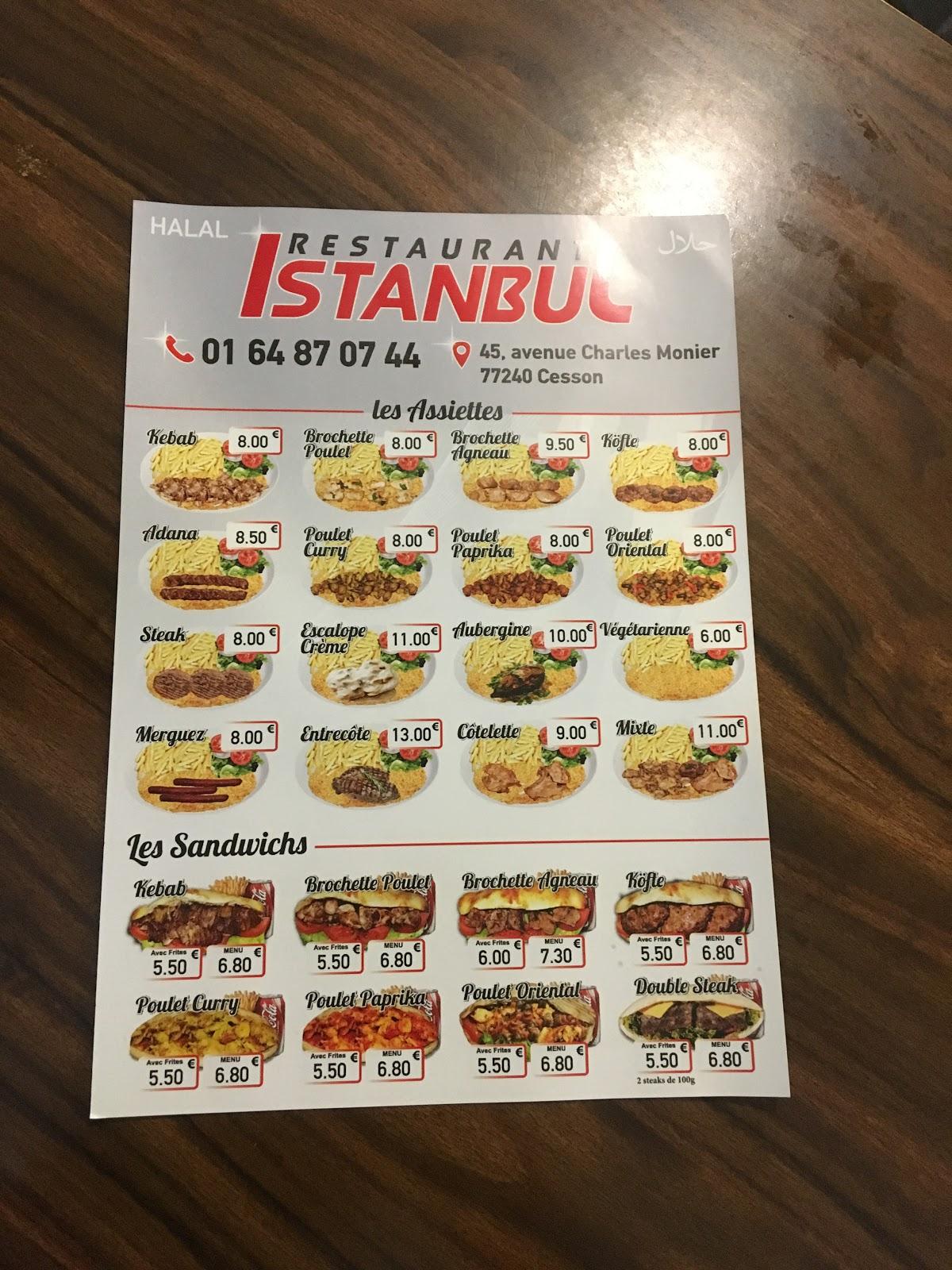 Menu at Restaurant istanbul cesson, Cesson