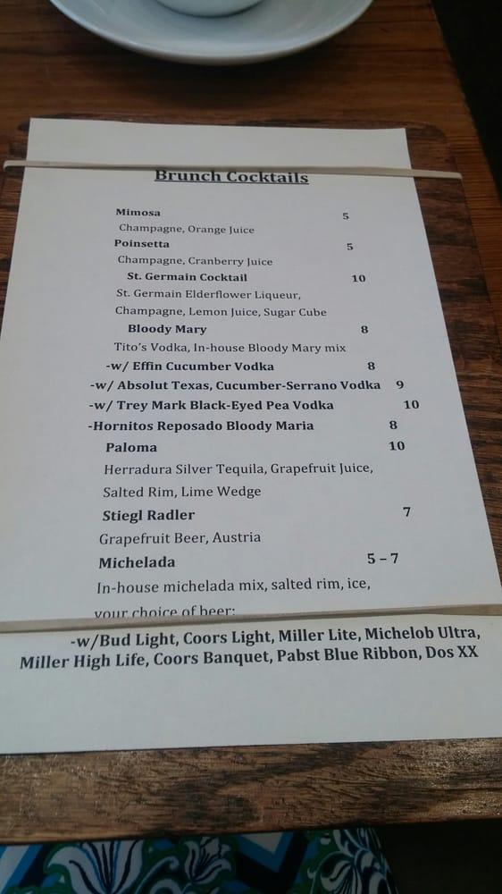 Menu at The West Table Kitchen and Bar, Lubbock