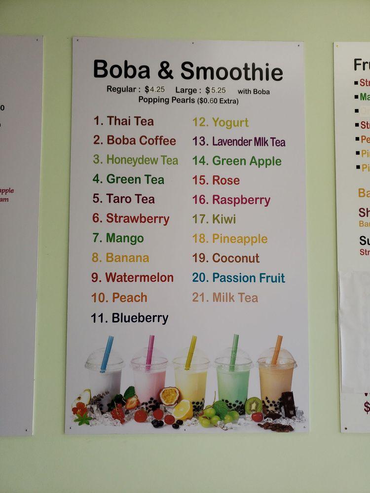 Menu at Aloha Shave Ice & Boba pub & bar, Palmdale