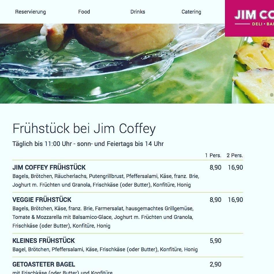Speisekarte von JIM COFFEY cafe, Elmshorn, Peterstraße 4