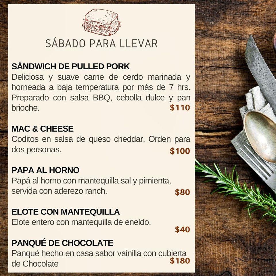 Menu at Martina Fonda Fina restaurant, Mexico City