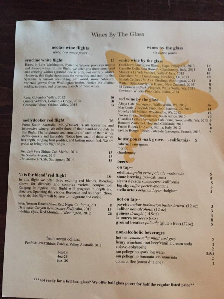 Menu at Nectar Restaurant & Wine, Moscow