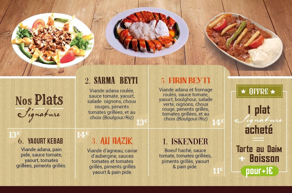 Menu at Sultan Grill restaurant, Audincourt