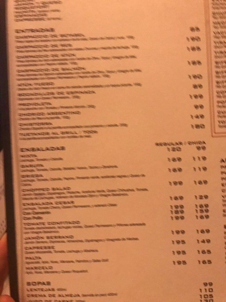 Carta de Garufa Steakhouse, Puerto Peñasco, Paseo Las Olas 6D11