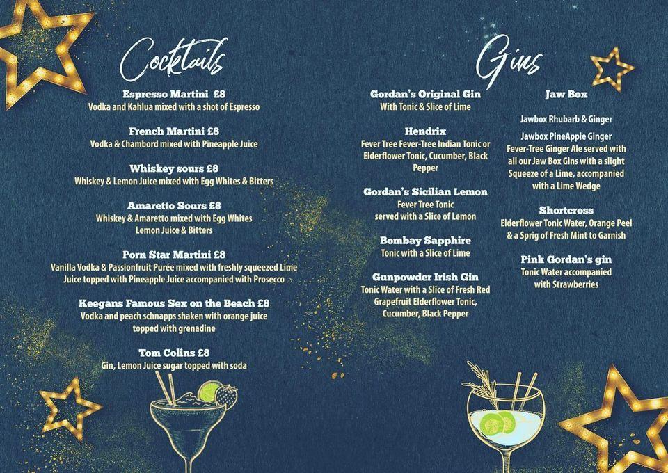 Menu at Keegan's Bar & Restaurant, Armagh