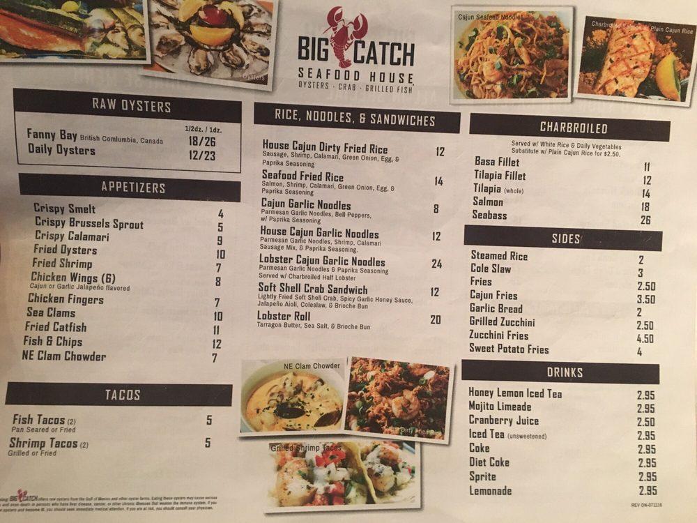 Menu at Big Catch Seafood House pub & bar, Ontario