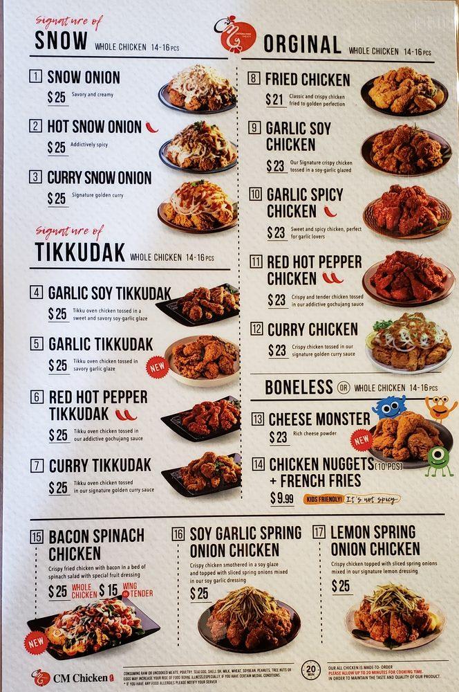 Menu at CM chicken Carrollton restaurant, Carrollton