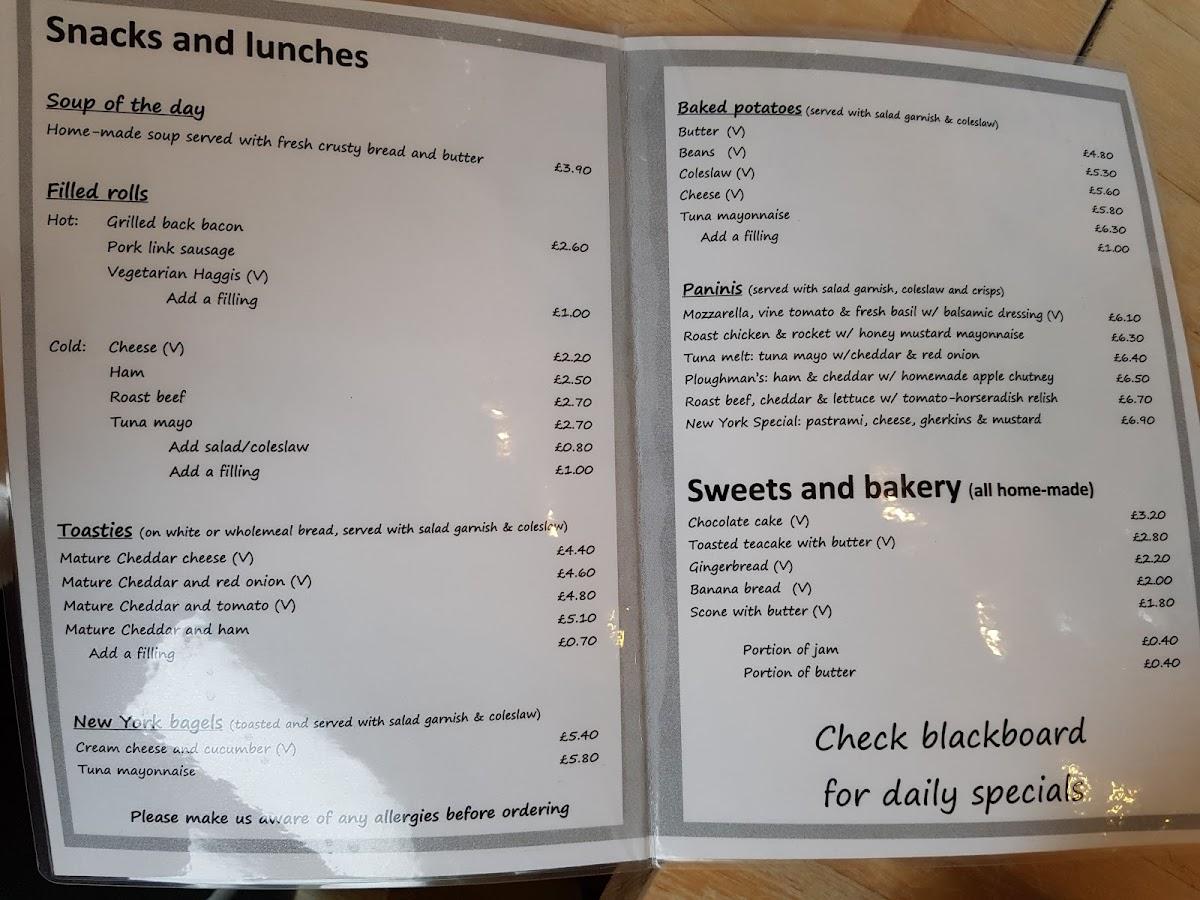 Menu at The Abbey View Cafe, Jedburgh