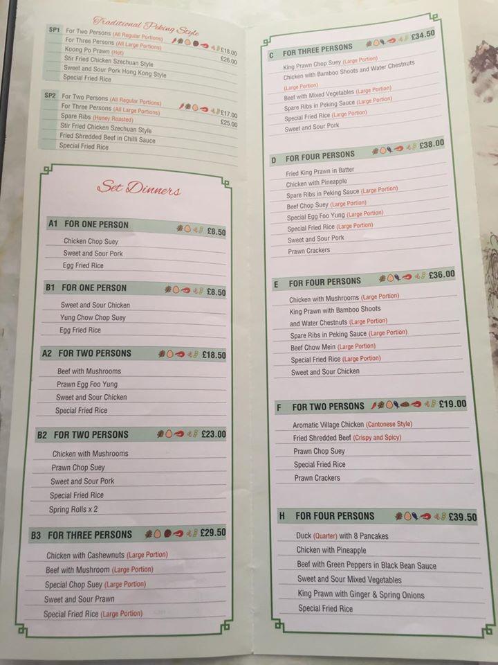 Menu at Jade Palace fast food, Titchfield