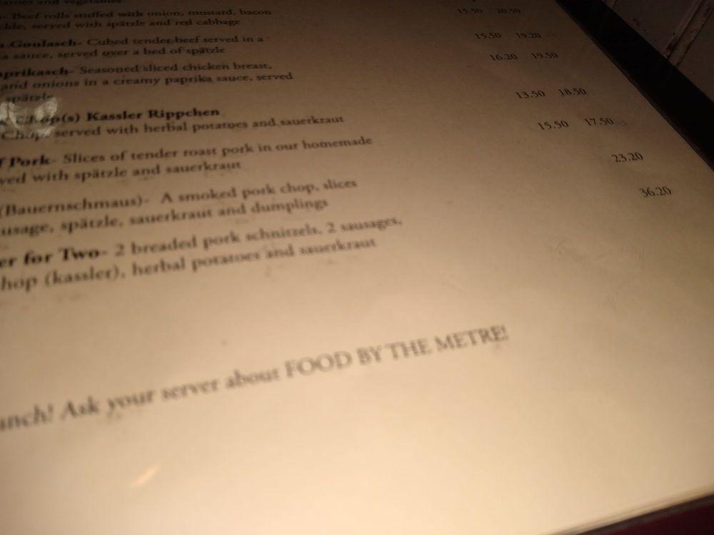 Menu at Amadeus Cafe, Kingston
