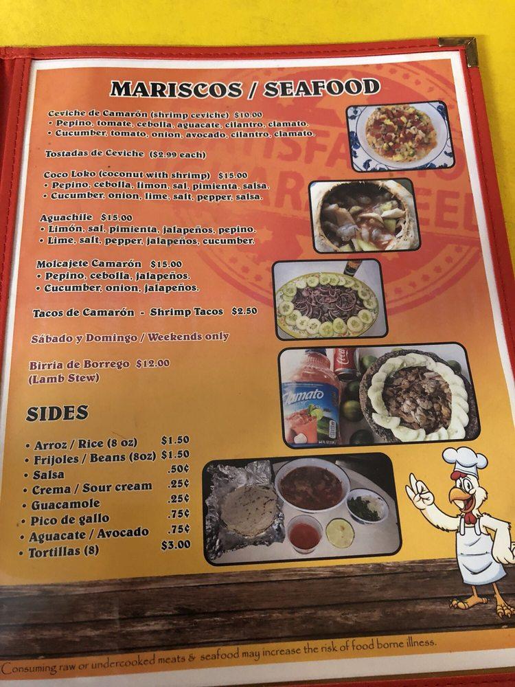 Menu at El Pollo Real restaurant, Tukwila, E Marginal Way S