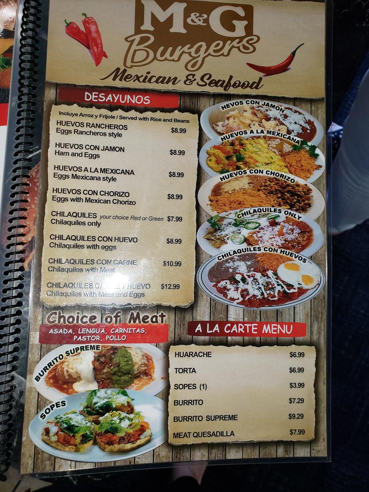 Menu at M & G Burger restaurant, Palmdale, 170th St E suite f