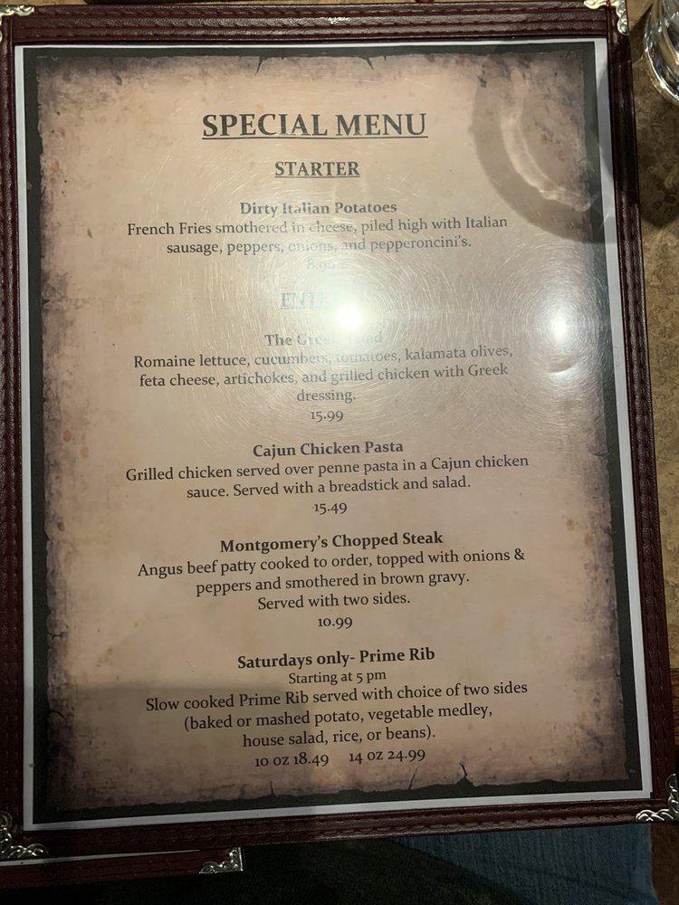 Menu at Montgomery's Grill & Saloon pub & bar, Vail