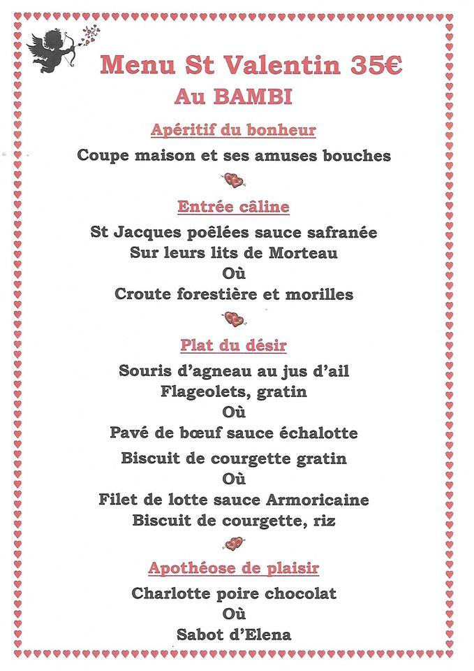 Menu au Hôtel Restaurant Le Bambi, Baume-les-Dames