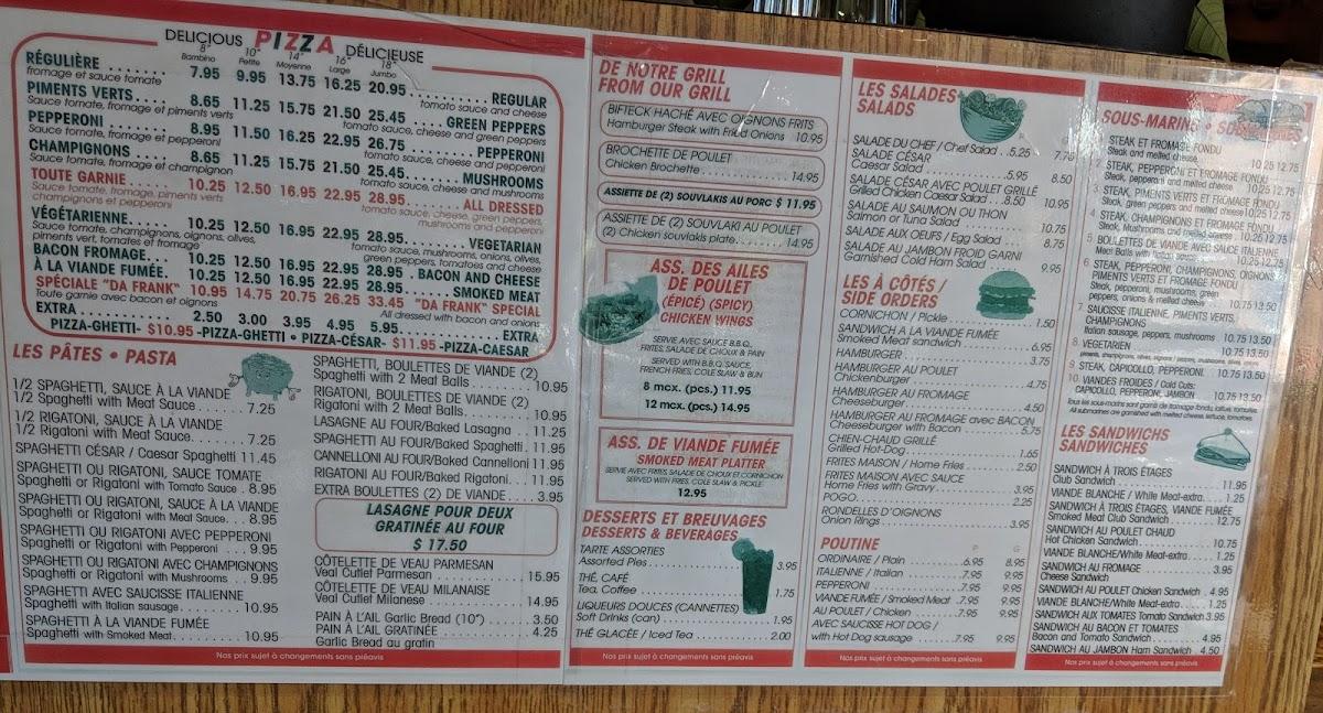 Da Frank Restaurant Menu | Restaurant Da Frank Menu – DTWNIR