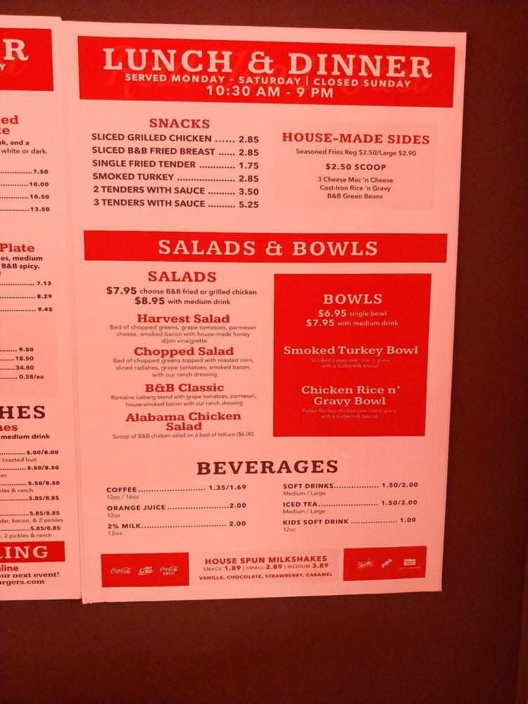 Carta del restaurante Birds and Burgers, Alabaster