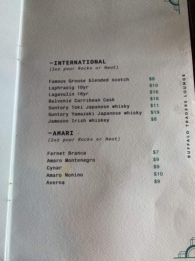 Menu at Buffalo Traders Lounge pub & bar, Grand Rapids