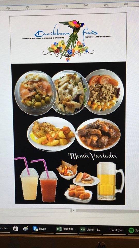 Menu at Caribbean Foods restaurant, Madrid