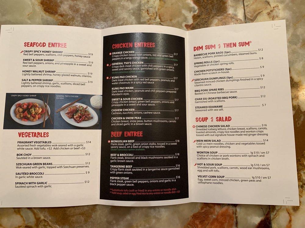 Menu at Chin Chin Las Vegas restaurant, Las Vegas