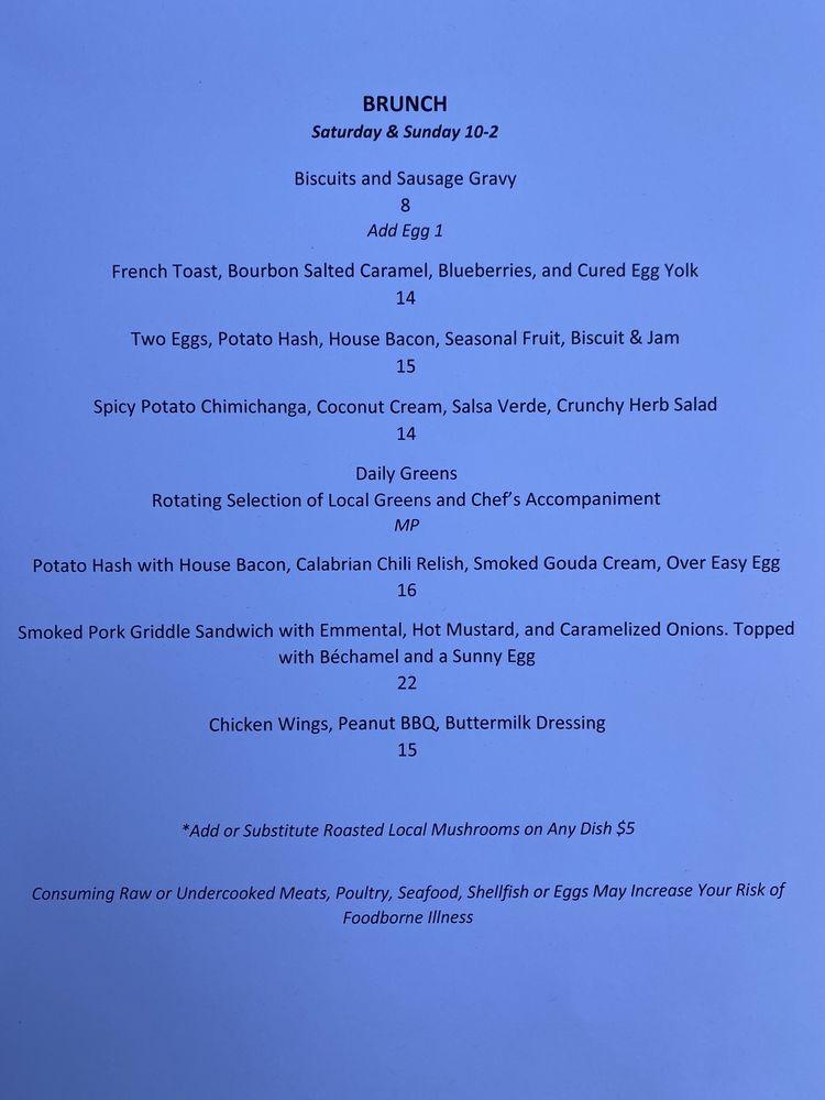 Menu at ELIXIR Downtown pub & bar, Lexington