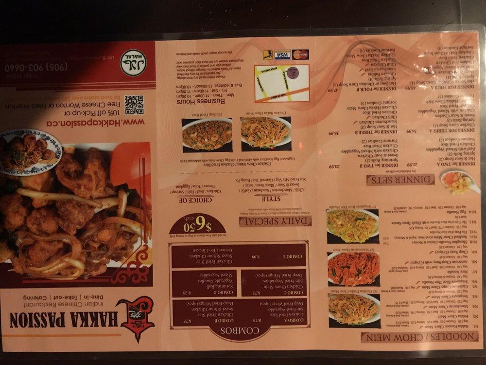 Menu at Hakka Passion restaurant, Ajax