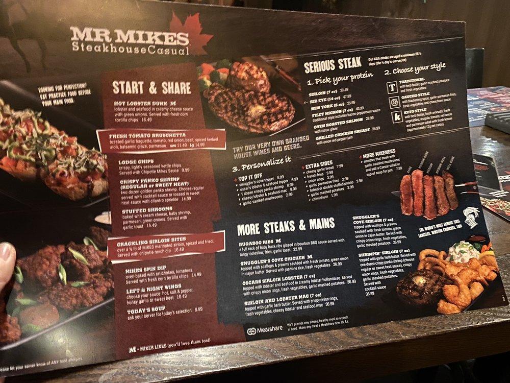 Menu at MR MIKES SteakhouseCasual, Coquitlam, Lougheed Hwy. Ste 32