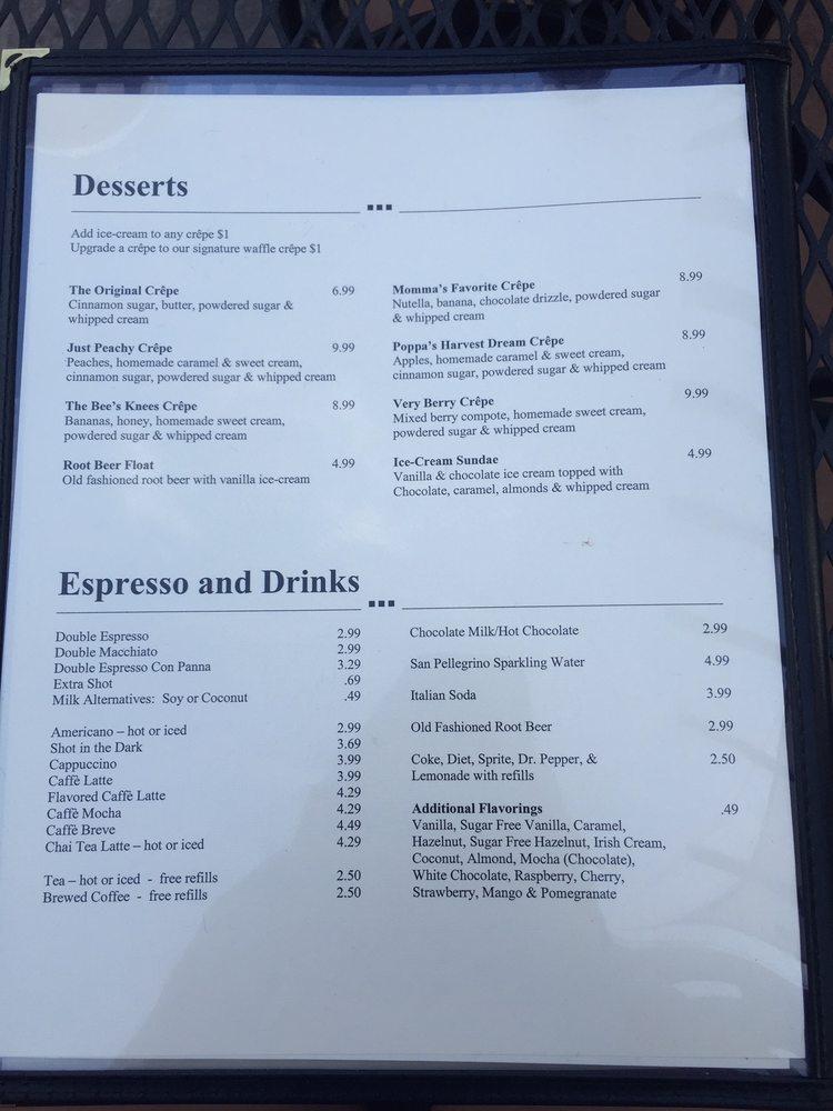 Menu at MeMe's Café cafe, Springdale