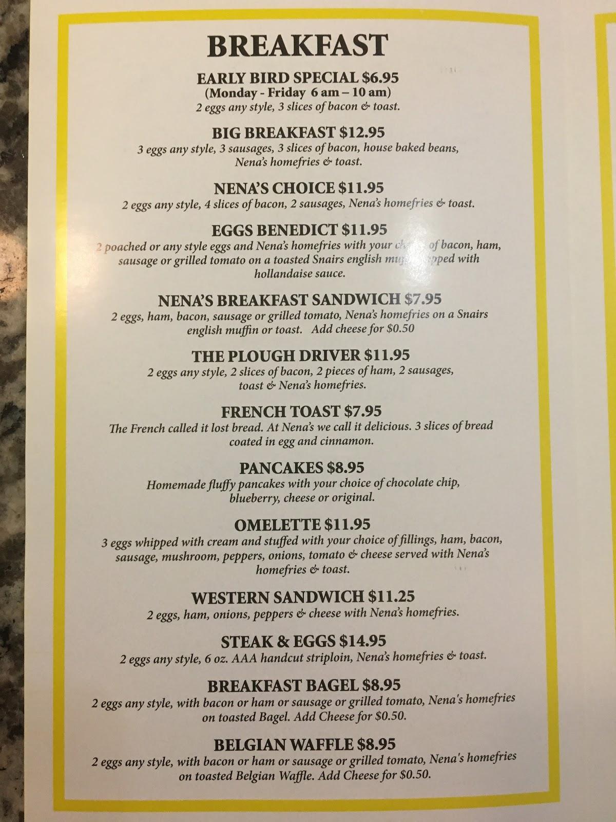 Menu at Nena's Breakfast House by Frankey restaurant, Dartmouth