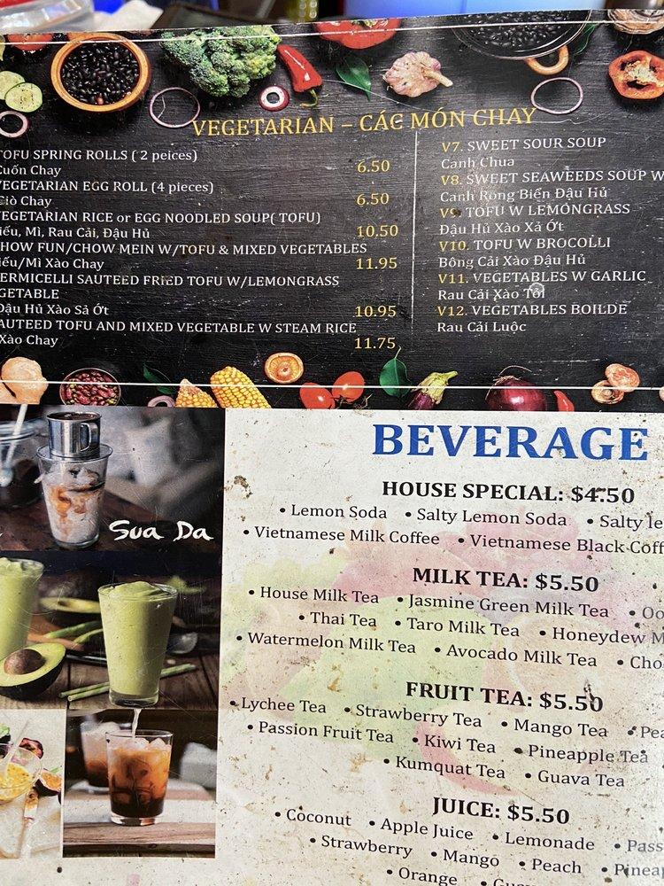 Menu at Pho Rice & Roll'd restaurant, Tracy