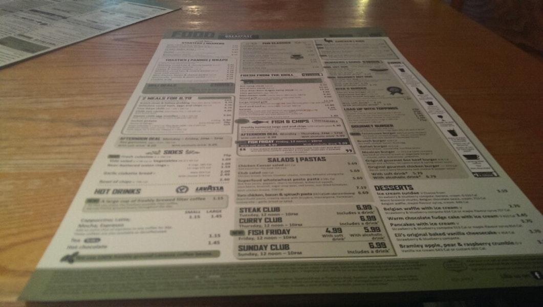 Menu at The Star - JD Wetherspoon pub & bar, Gosport