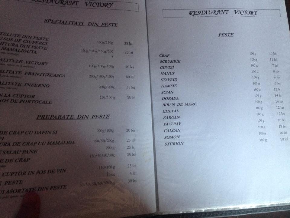 Menu at Victory Bar Restaurant, Vama Veche