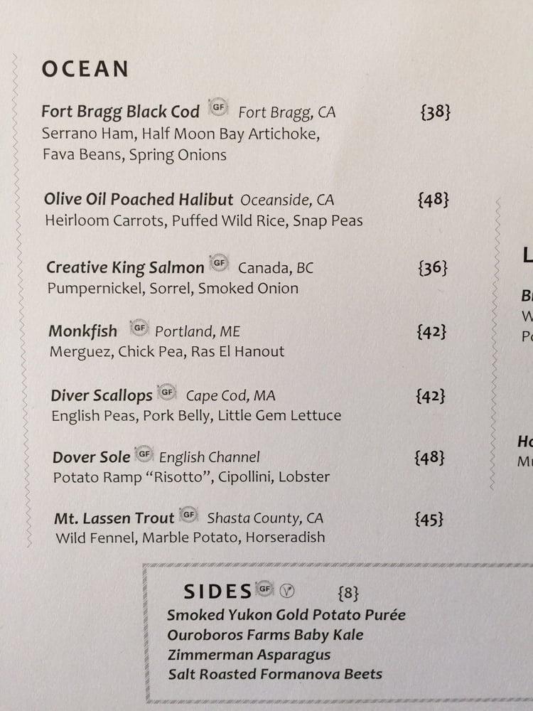 Menu at Navio restaurant, Half Moon Bay