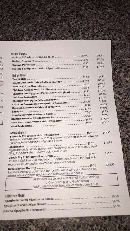 Menu at Leo's Pizza Italiano pizzeria, Jacksonville, Normandy Blvd