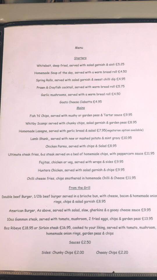 Menu at Dog And Gun pub & bar, Thirsk, Carlton Rd