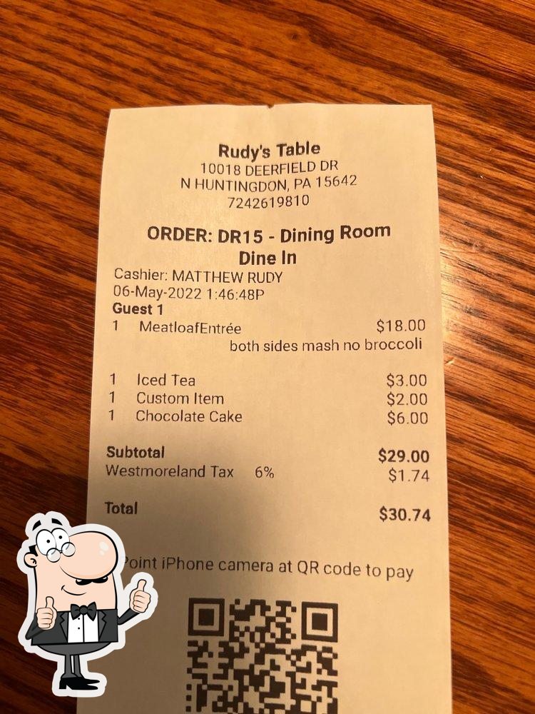 Rudy's Table, Lower Burrell - Restaurant menu, prices and reviews