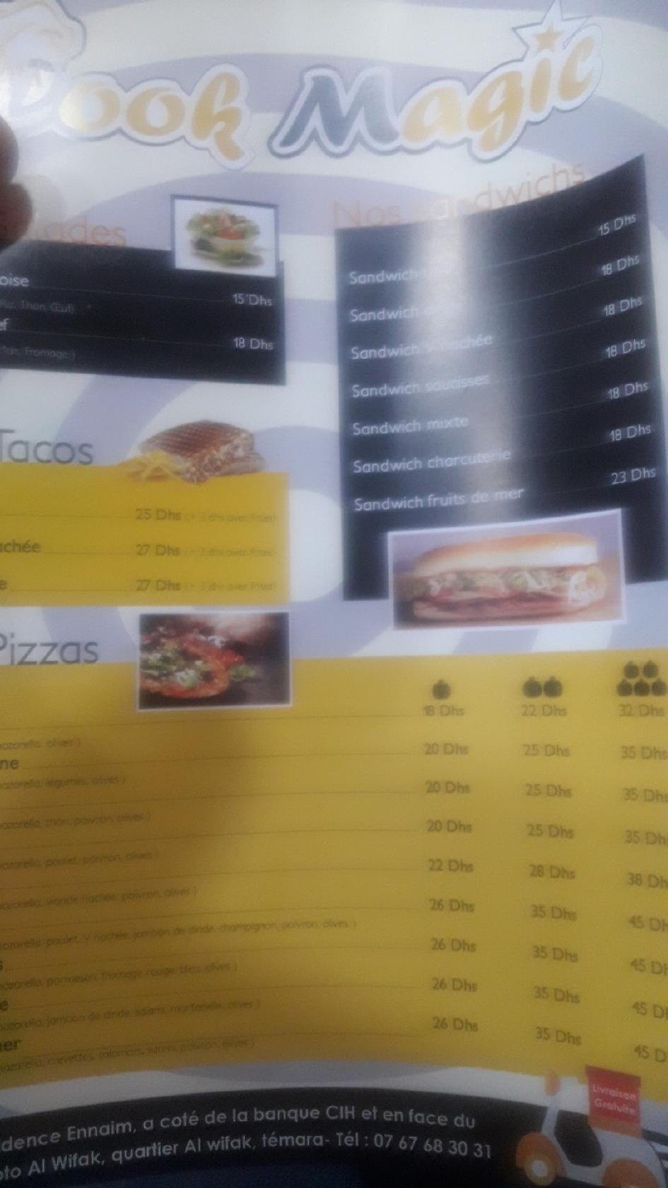 Menu at Cook Magic Restaurant, Temara