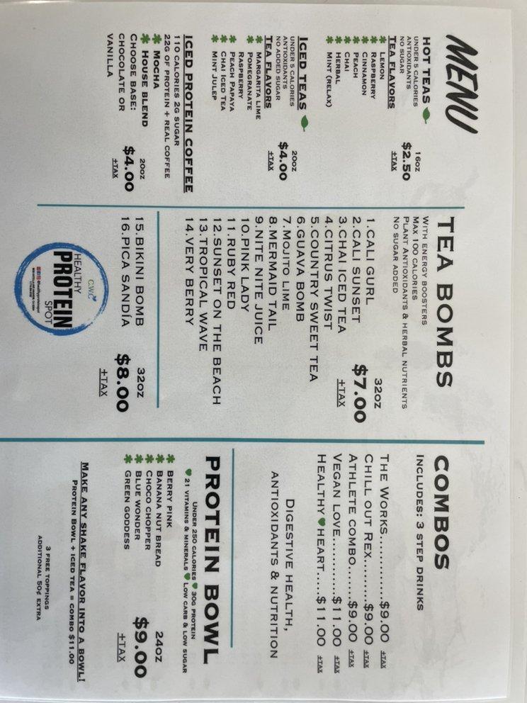 Menu at Healthy Protein Spot pub & bar, Anaheim