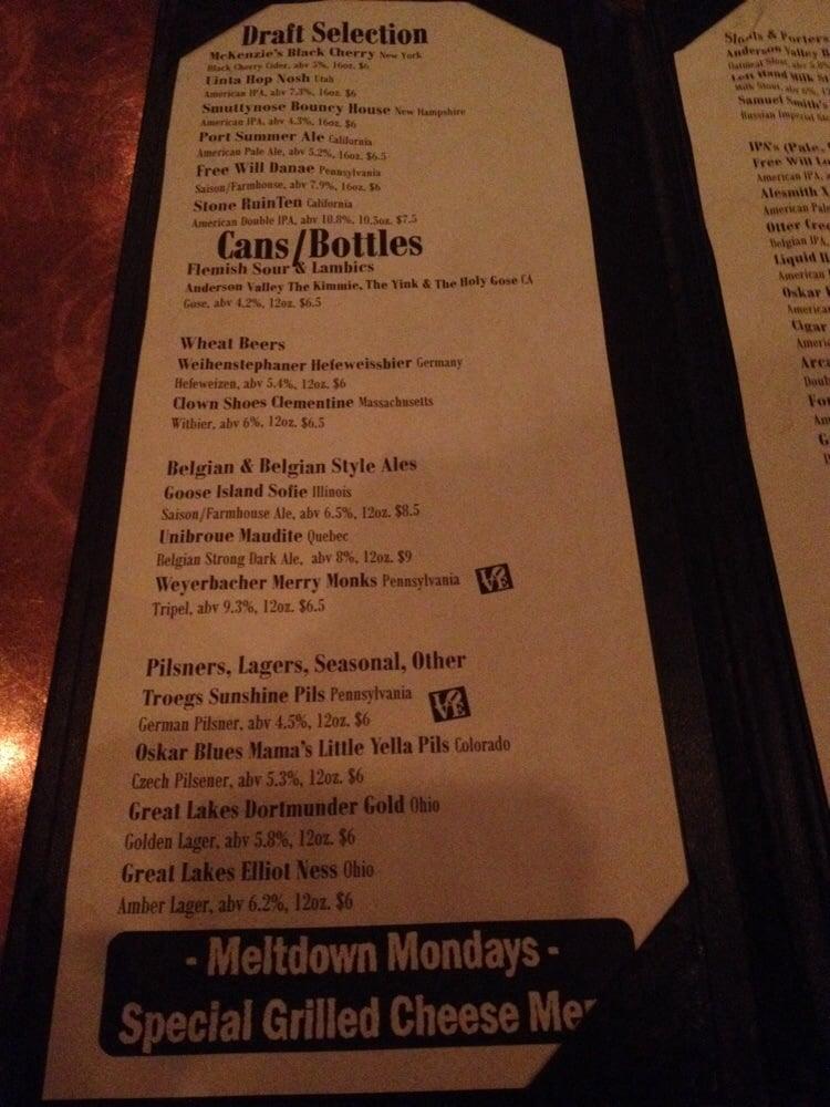 Menu at Lucky's Last Chance- Manayunk pub & bar, Philadelphia, Main St