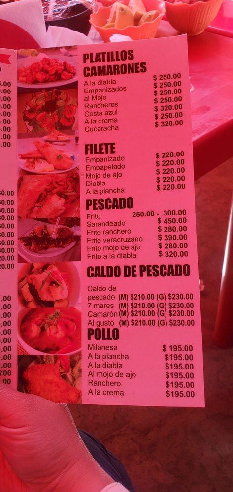 Menu at Mariscos 646 restaurant, Ensenada